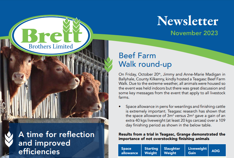 November Newsletter - Brett Brothers Limited Animal Feed Supplier Ireland